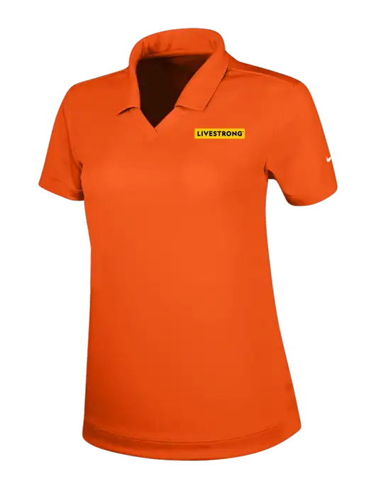 NIKE Orange Womens Dri-Fit Micro Pique Polo w/LIVESTRONG Logo