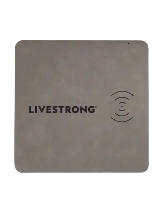 Grey Laserable Leatherette Phone Charging Mat w/LIVESTRONG Logo