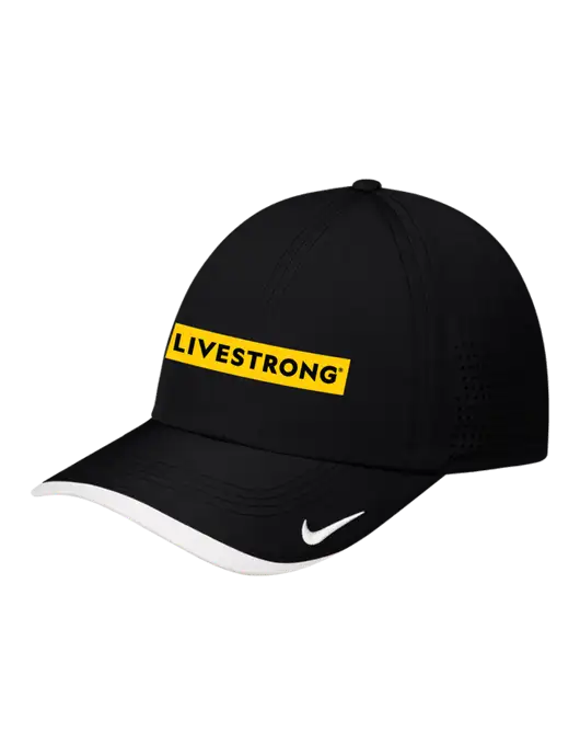 Nike Black/White Dri-FIT Perforated Performance Cap w/LIVESTRONG Logo