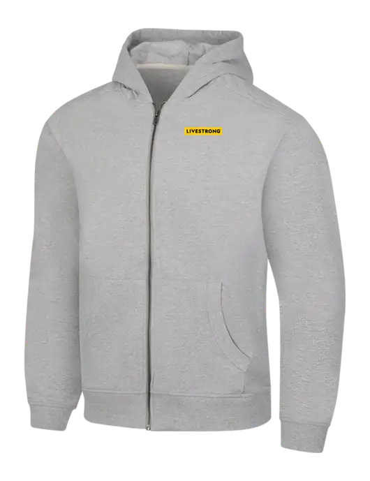 Light Grey Heather Re-Fleece Full-Zip Hoodie w/LIVESTRONG Logo