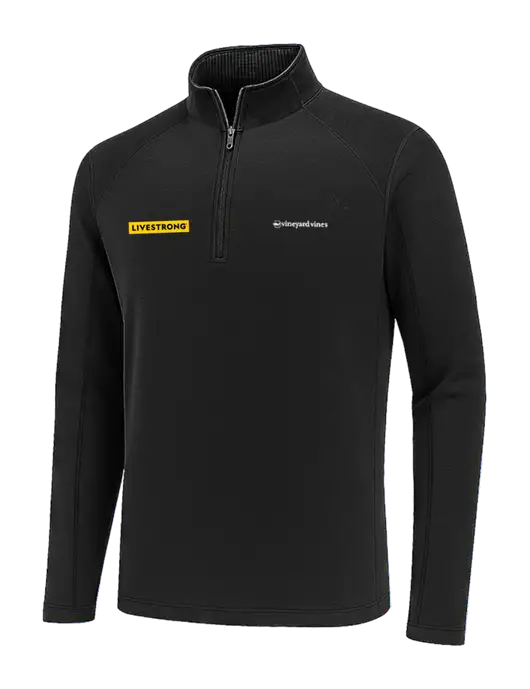 Vineyard Vines Black Sankaty Quarter-Zip Pullover w/LIVESTRONG Logo