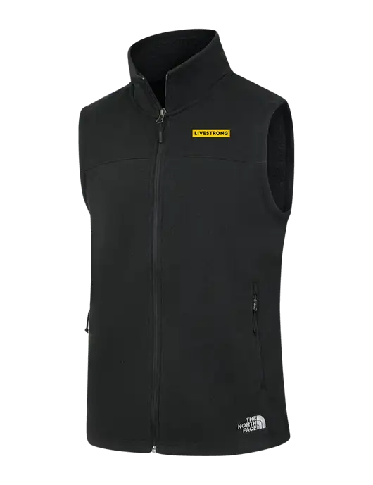 North Face Black Heather Sweater Fleece Vest w/LIVESTRONG Logo