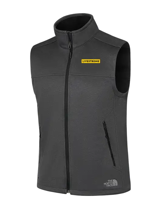 North Face Dark Grey Heather Ridgewall Soft Shell Vest w/LIVESTRONG Logo