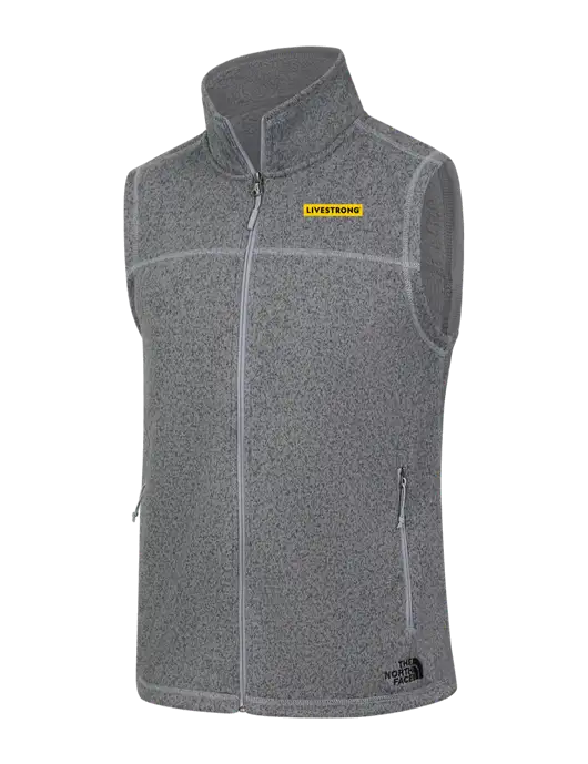 North Face Medium Grey Heather Sweater Fleece Vest w/LIVESTRONG Logo