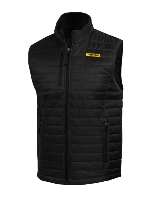 Packable Black Puffy Vest w/LIVESTRONG Logo