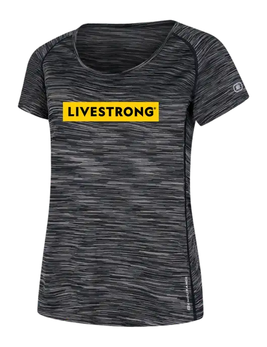 OGIO Womens Black Space Dye Verge Scoop Neck w/LIVESTRONG Logo