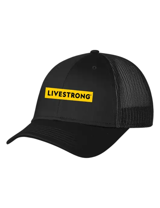 Black Mesh Trucker Cap Snap Back w/LIVESTRONG Logo