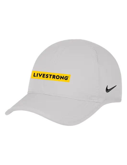 Nike White Featherlight Cap w/LIVESTRONG Logo