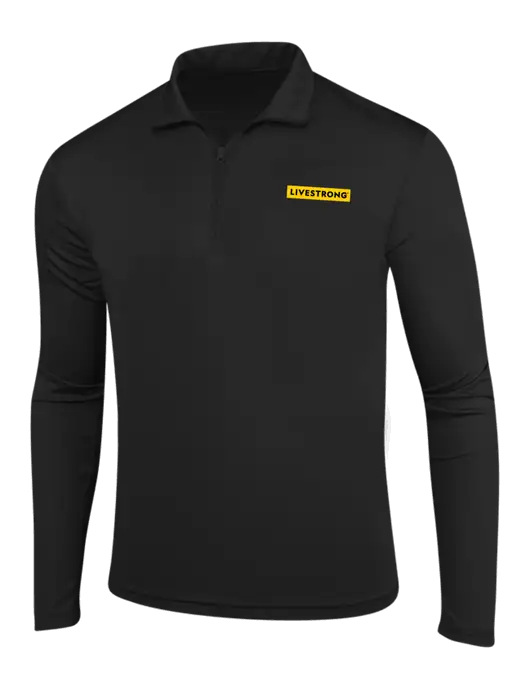 Black PosiCharge Competitor 1/4 Zip Pullover w/LIVESTRONG Logo