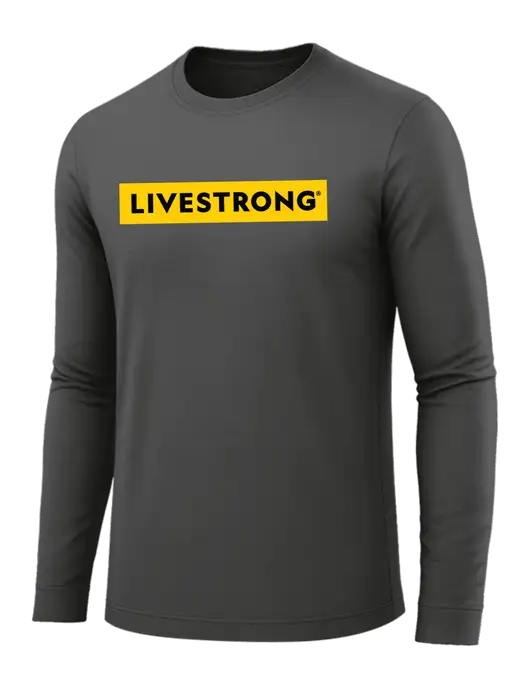 Long Sleeve Dark Grey PosiCharge Competitor Tee w/LIVESTRONG Logo