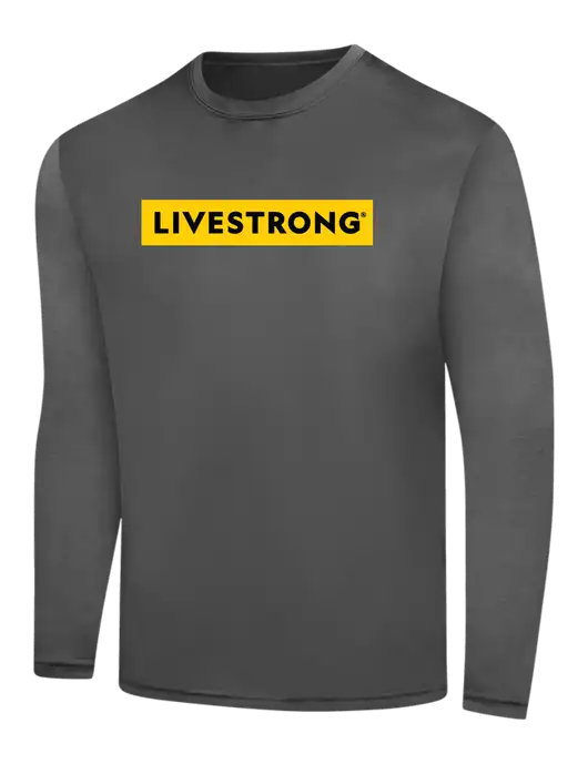 Long Sleeve Dark Grey PosiCharge Competitor Tee w/LIVESTRONG Logo