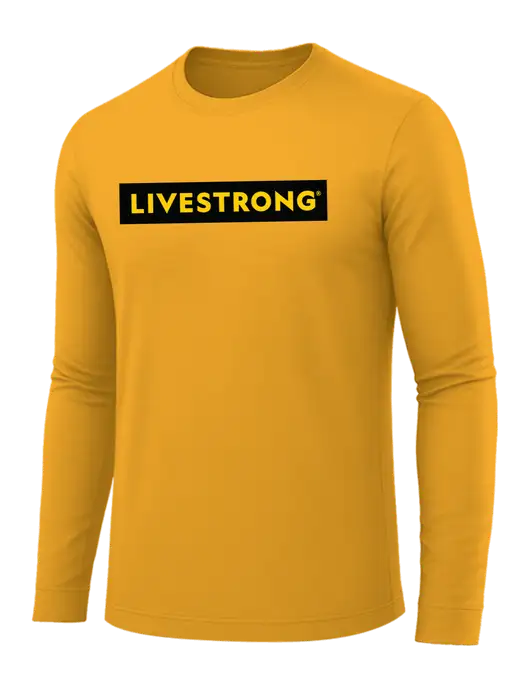 Long Sleeve Yellow Gold PosiCharge Competitor Tee w/LIVESTRONG Logo