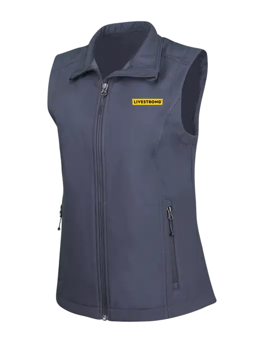 Charcoal Grey Womens Core Soft Shell Vest w/LIVESTRONG Logo