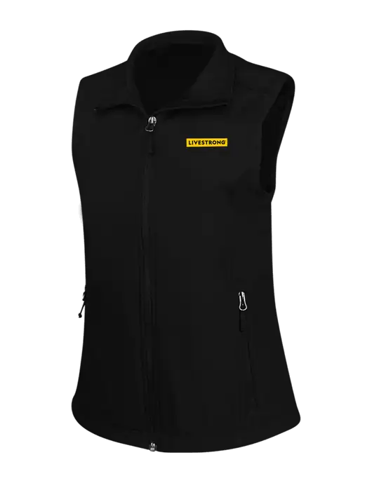 Black Womens Core Soft Shell Vest w/LIVESTRONG Logo
