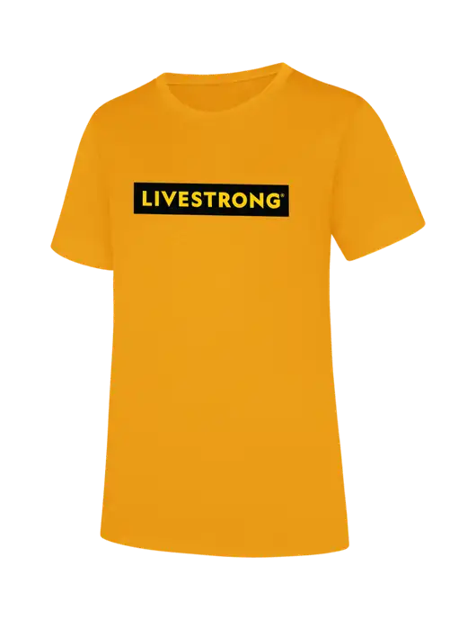 Womens Yellow Gold PosiCharge Competitor Tee w/LIVESTRONG Logo
