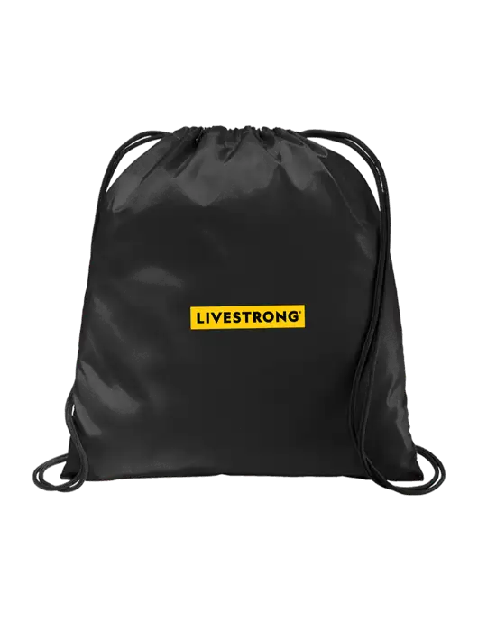 Drawstring Black Cinch Pack w/LIVESTRONG Logo