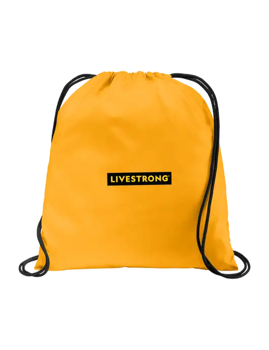 Drawstring Gold Cinch Pack w/LIVESTRONG Logo