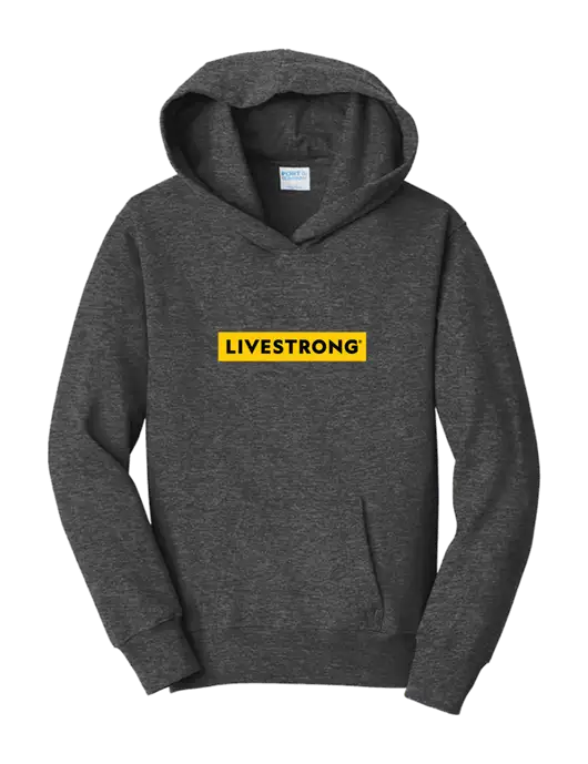 Youth Heather Grey 7.8oz Cotton/Poly Pullover Hooded Sweatshirt w ...