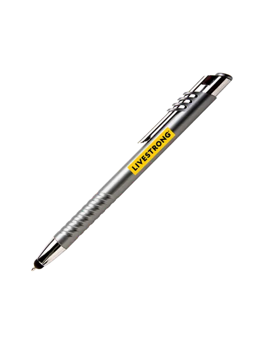 Schirhart Grey Stylus Pen - Blue Ink w/LIVESTRONG Logo